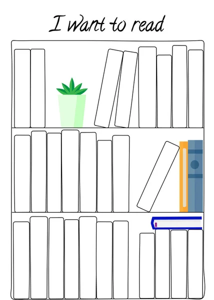 Vector Illustration Printable Bookcase White Background Minimalist ...