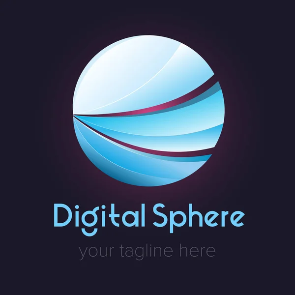 Sci-fi logo template. Hi-tech blue sphere. Vector. Editable. Stock ...