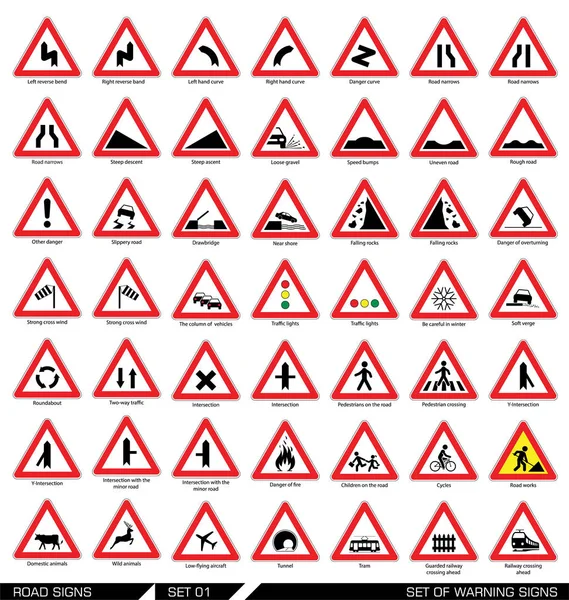 Isolated european road signs — Stock Vector © pilgrimartworks #3042605