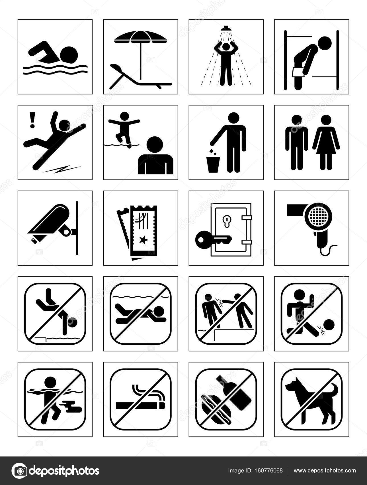 Ensemble pictogramme piscine . — Image vectorielle dejanj02 © #160776068