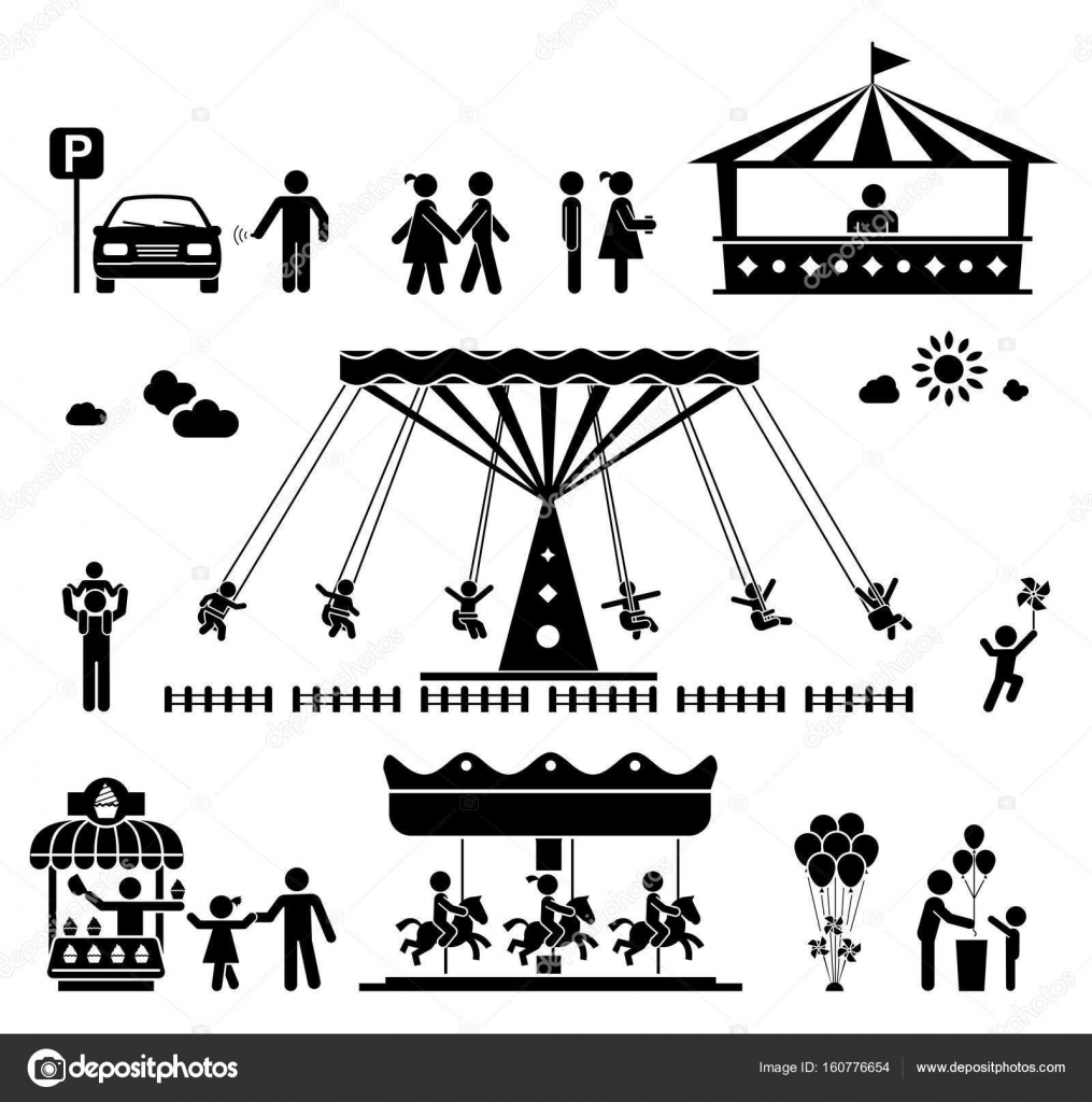 Image vectorielle Pictogrammes du parc d'attractions par ©dejanj02 ...