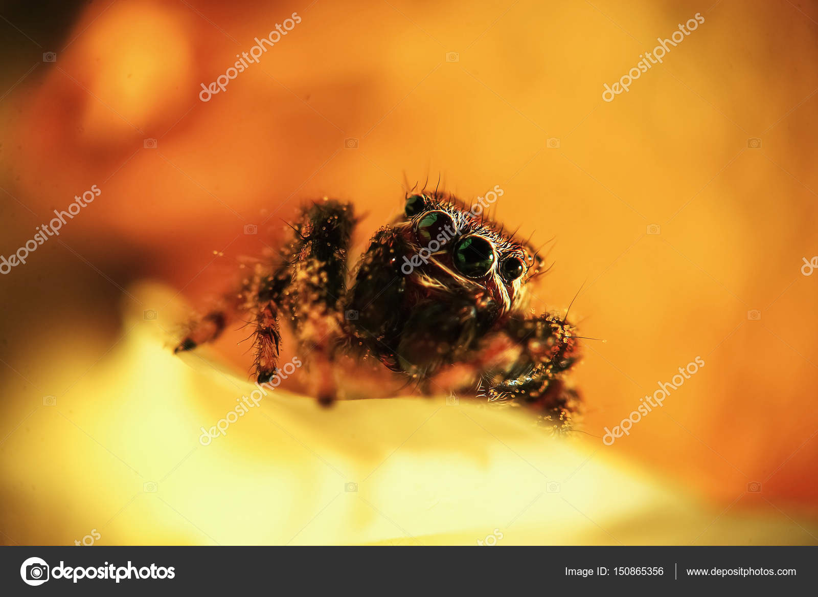 Fluffy spider looks straight — Stock Photo © xload #150865356