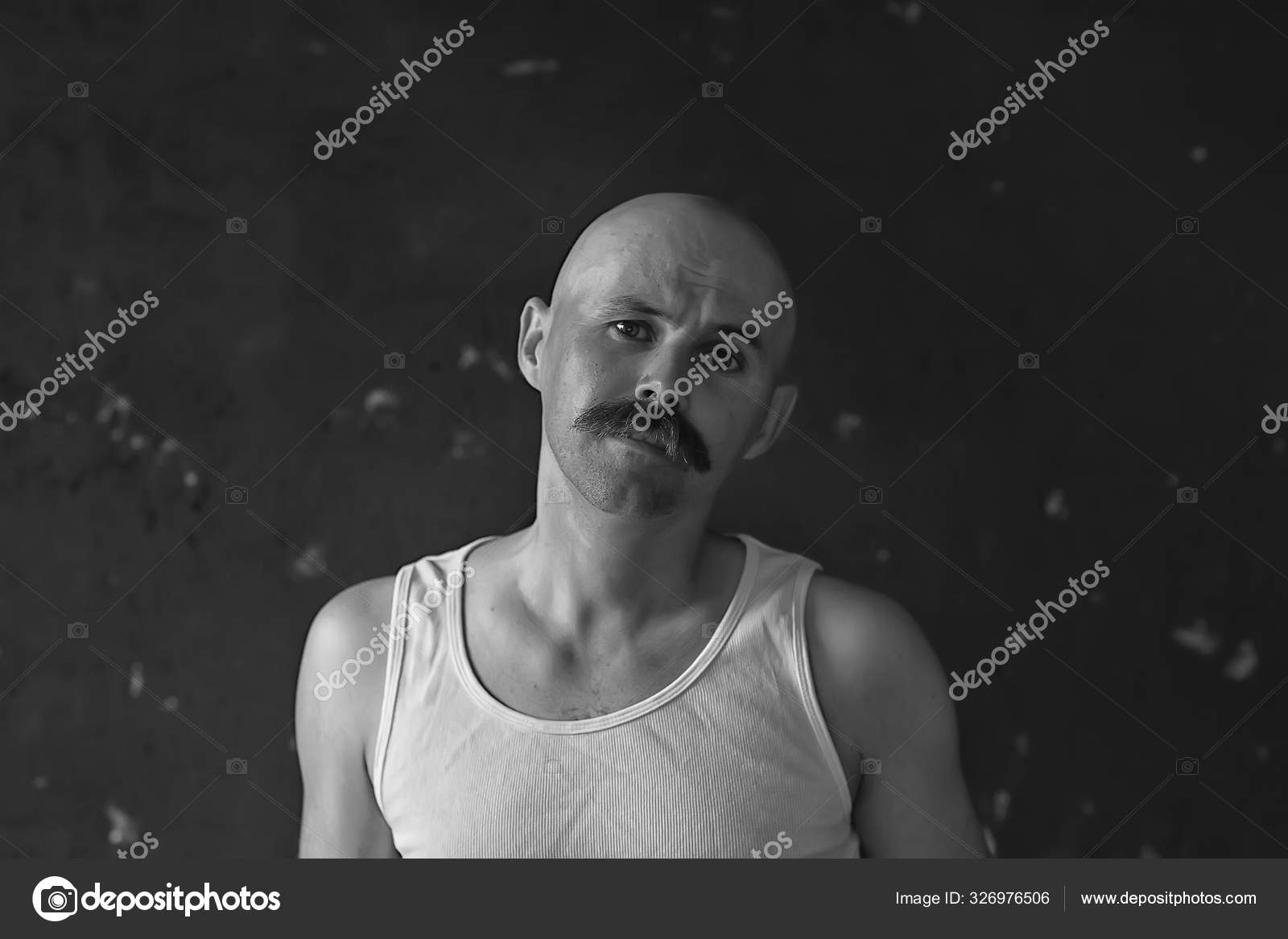 Sexy Macho Mustache Freak Unusual Portrait Hipster Guy — Stock Photo ...