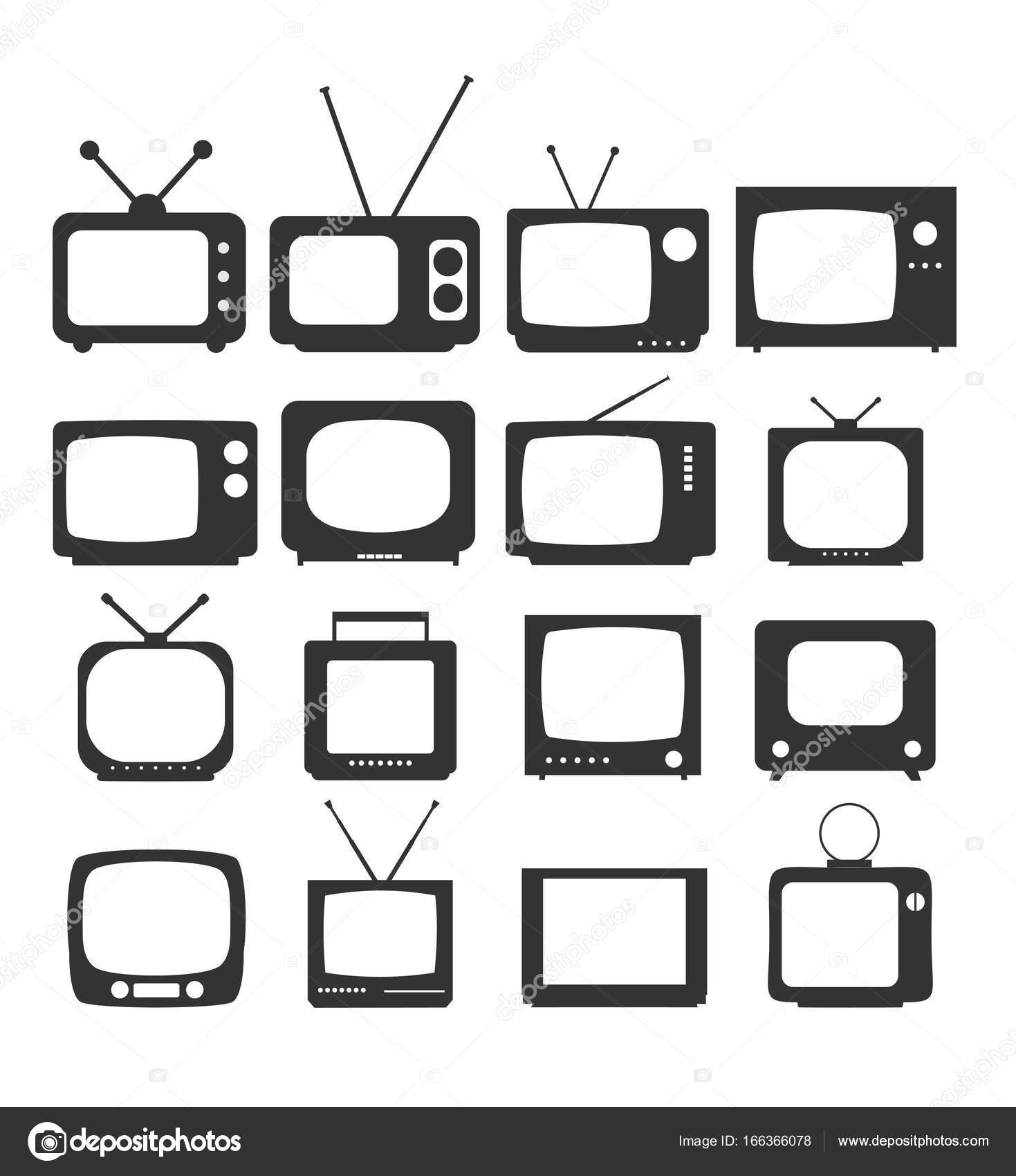 Icono de televisión en estilo plano de moda aislado sobre fondo blanco ...