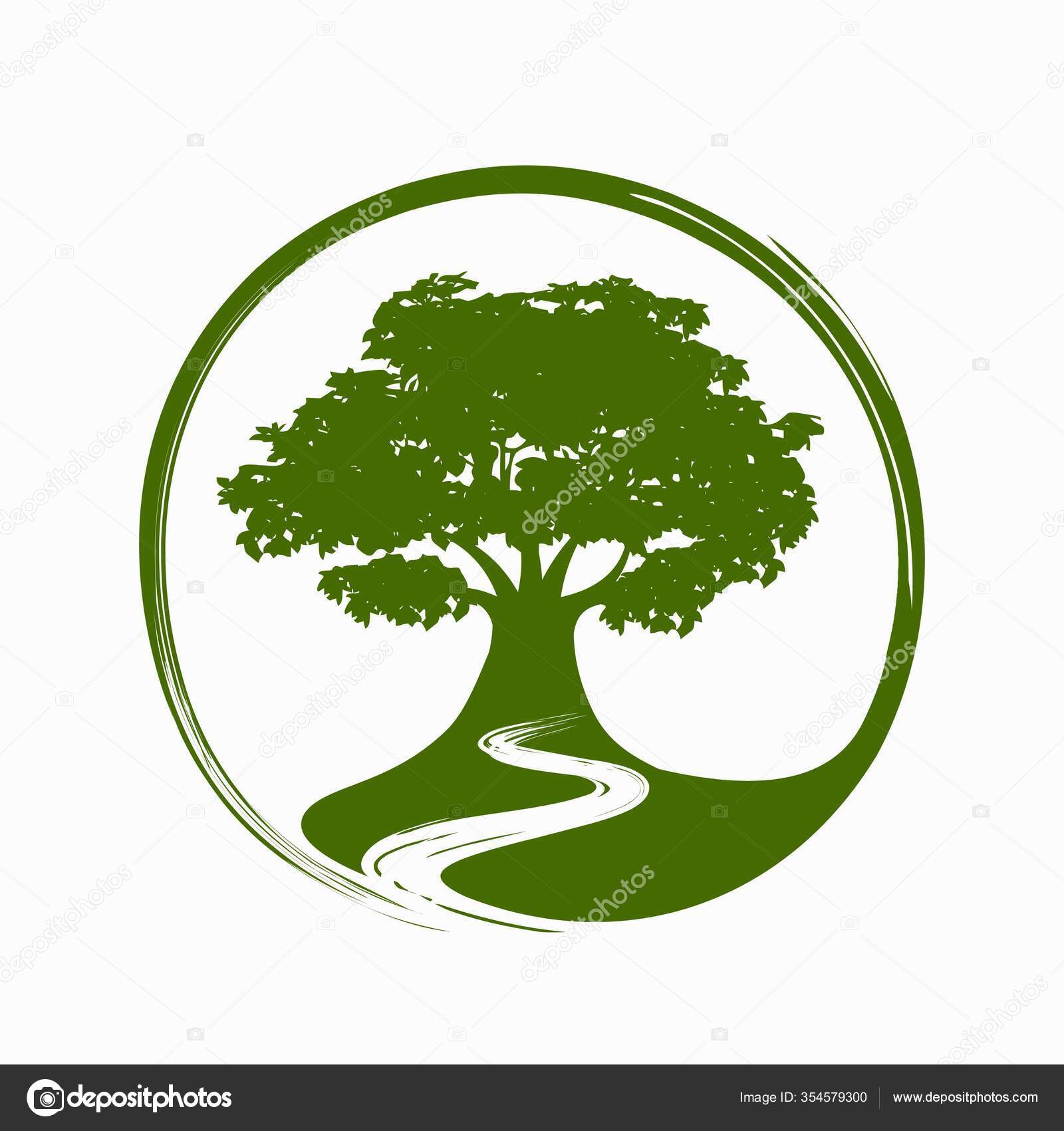 Olive Tree Logo Designs Creeks Rivers Symbol Stock Vector by ...