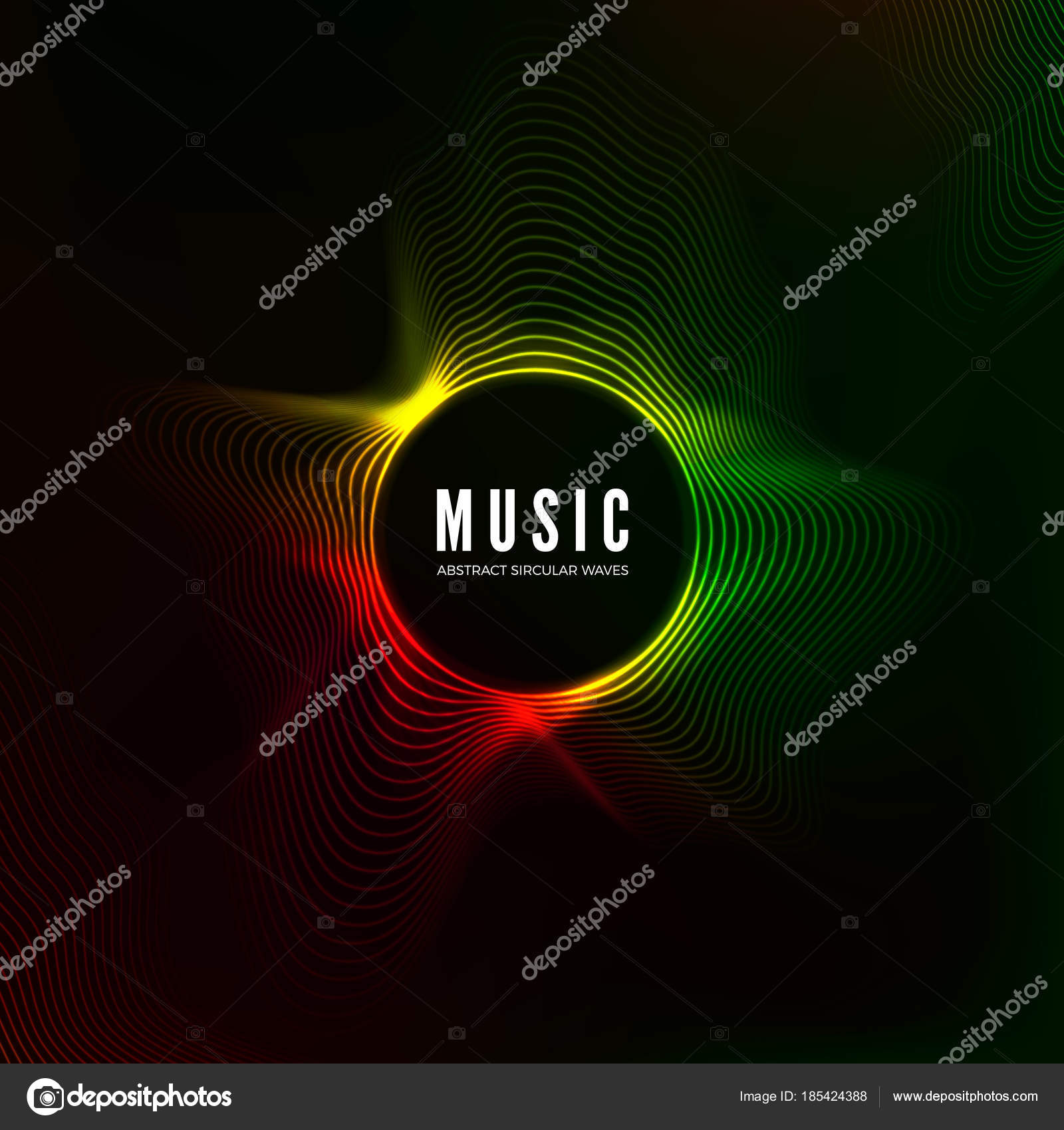 Circular sound wave visualization. abstract music background. Color ...