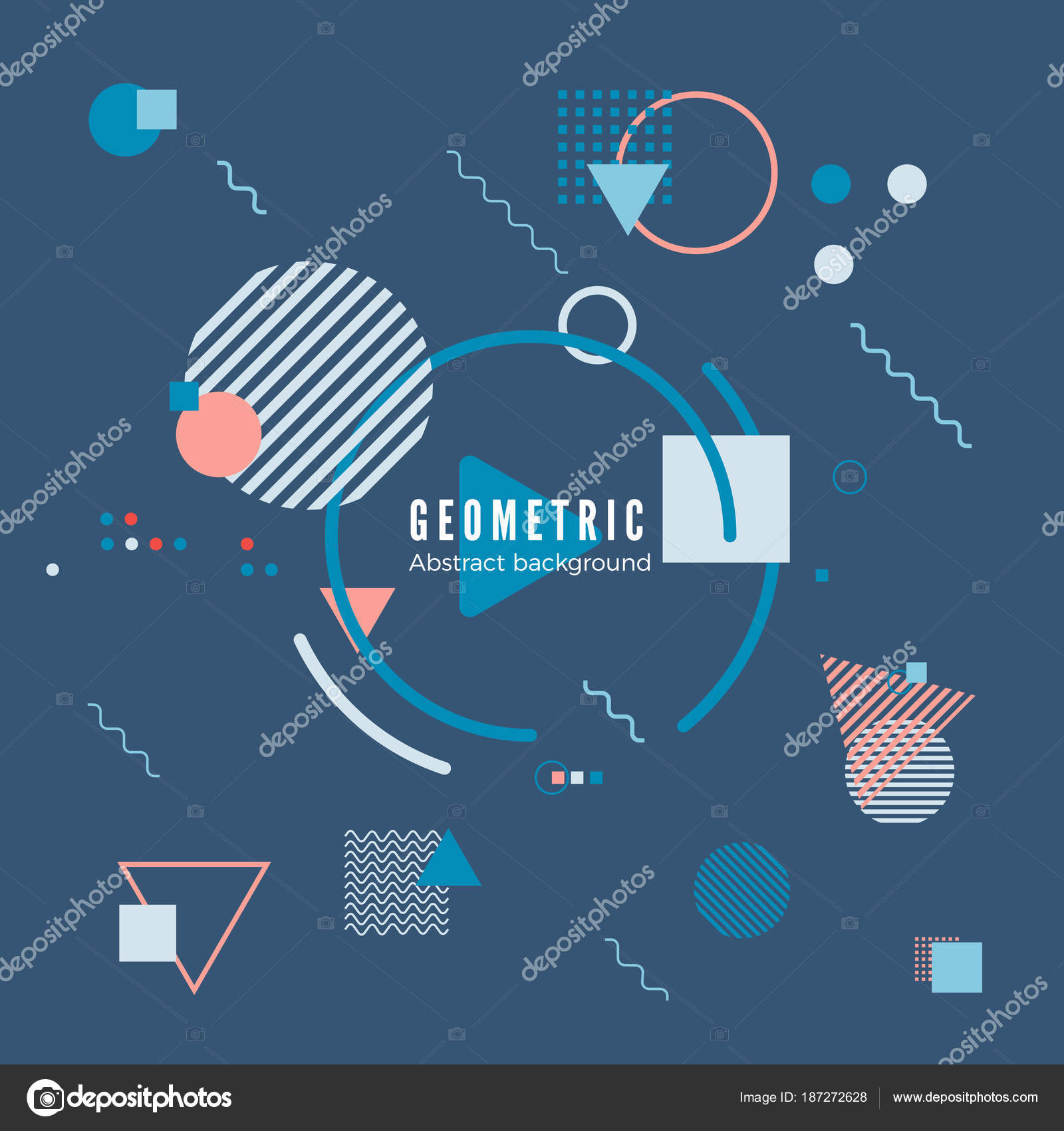 Geometric motion design concept. Simple geometry pattern with frame and ...