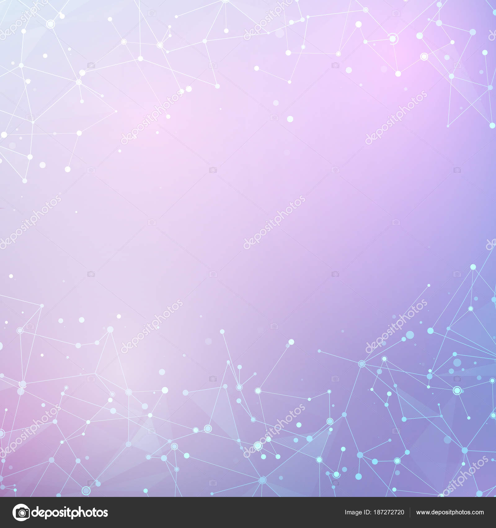 Abstract low poly technology vector background. Node and Connection ...