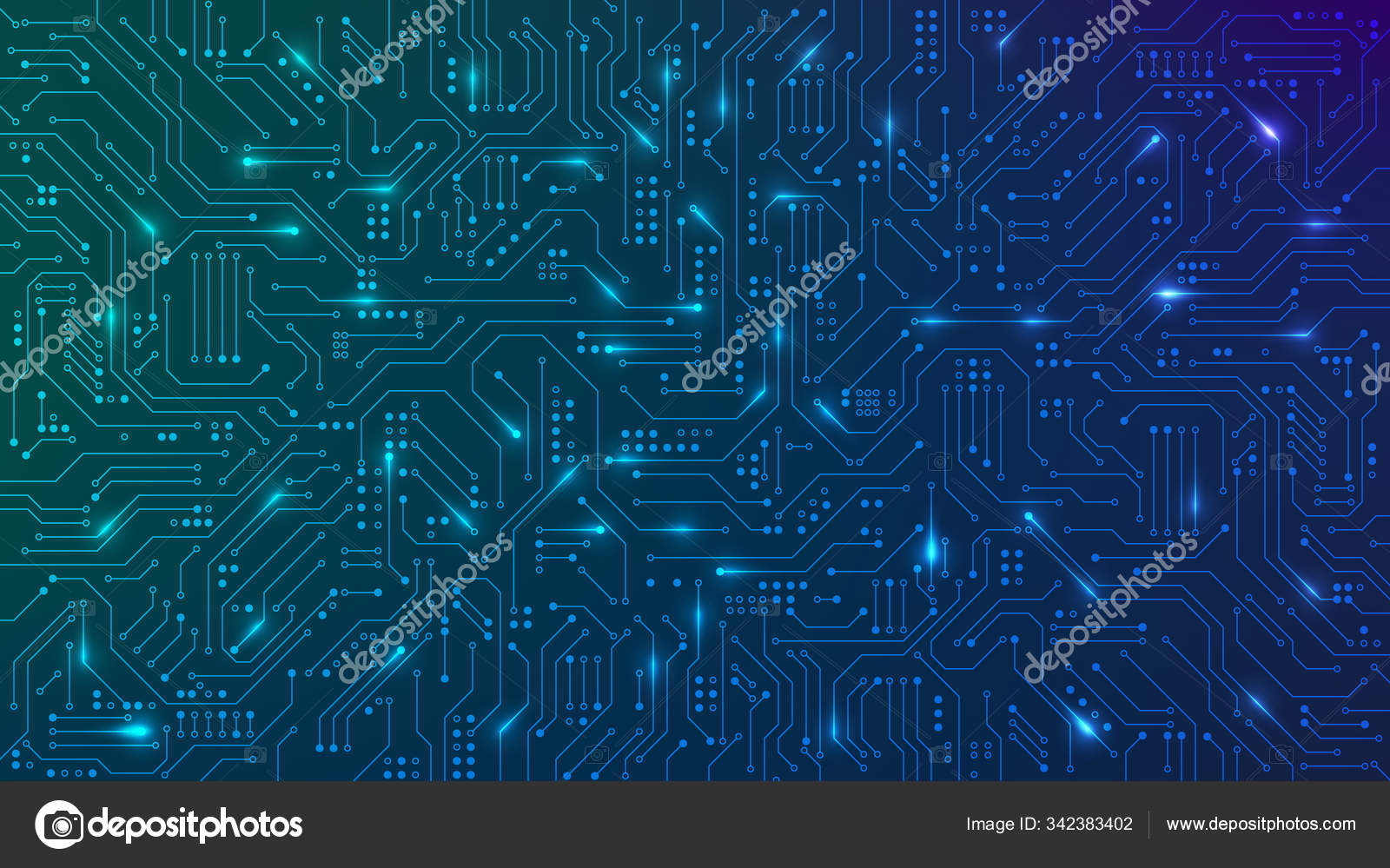 Abstract futuristic circuit board. High computer technology blue color ...