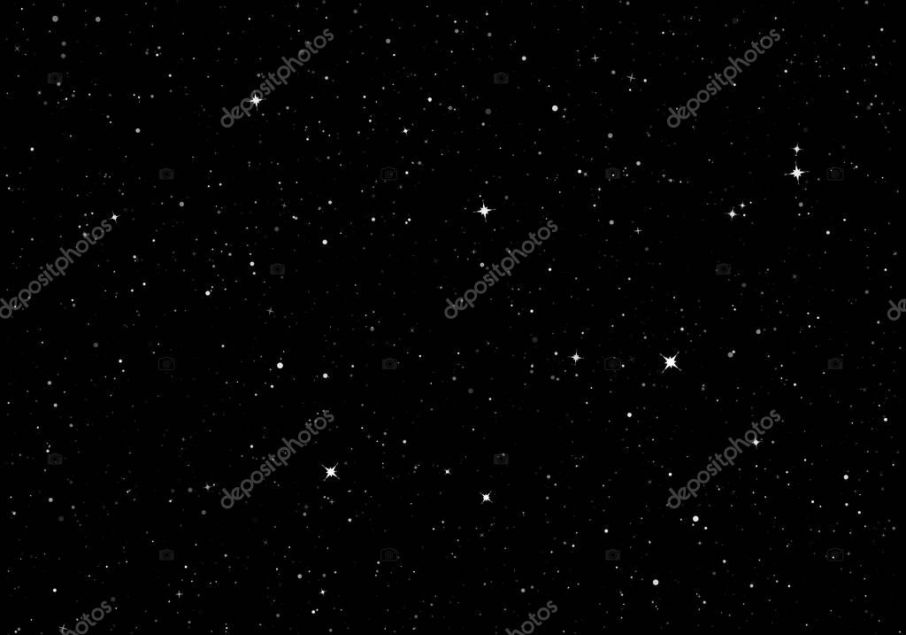Cielo estrellado negro. Cielo oscuro nocturno. Espacio infinito con ...