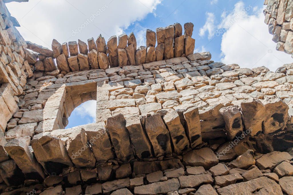 Ruinas de Qasr al-Azraq (Fortaleza Azul), fortaleza situada en el ...