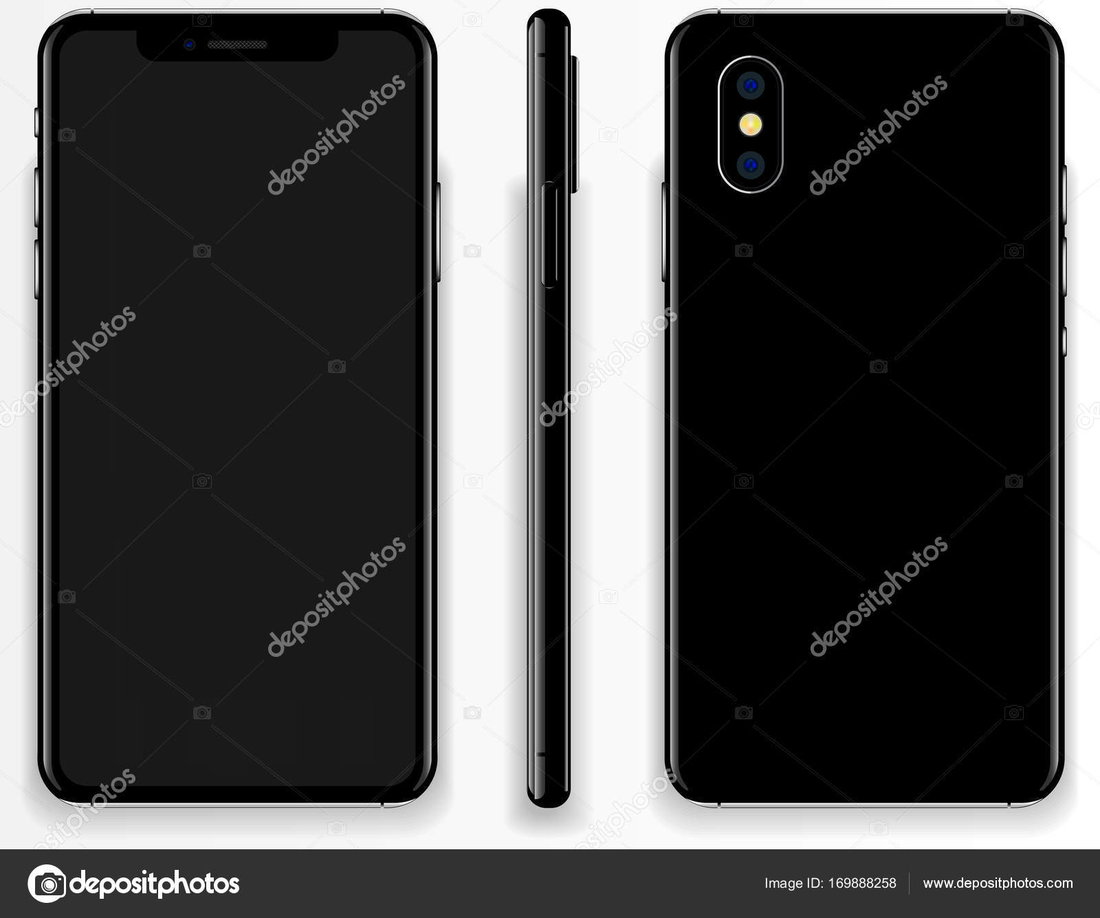 New phone front vector drawing eps10 format isolated on white ...