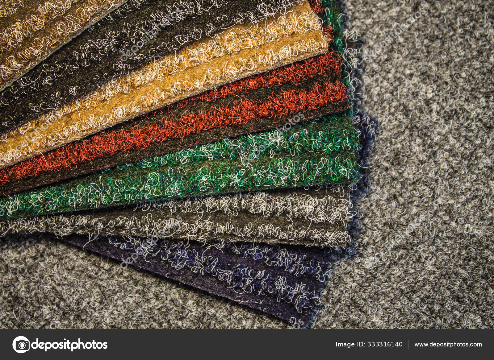 Carpet. Samples of carpet for laying on the floor in the room. Examples ...