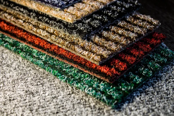 Carpet. Samples of carpet for laying on the floor in the room. Examples ...