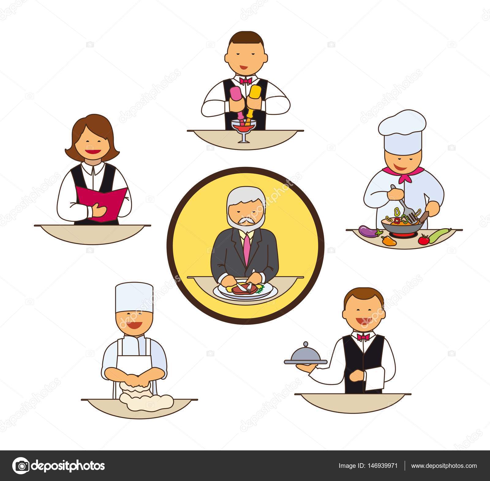 Catering staff. Restaurant team Stock Vector Image by ©lapuma #146939971