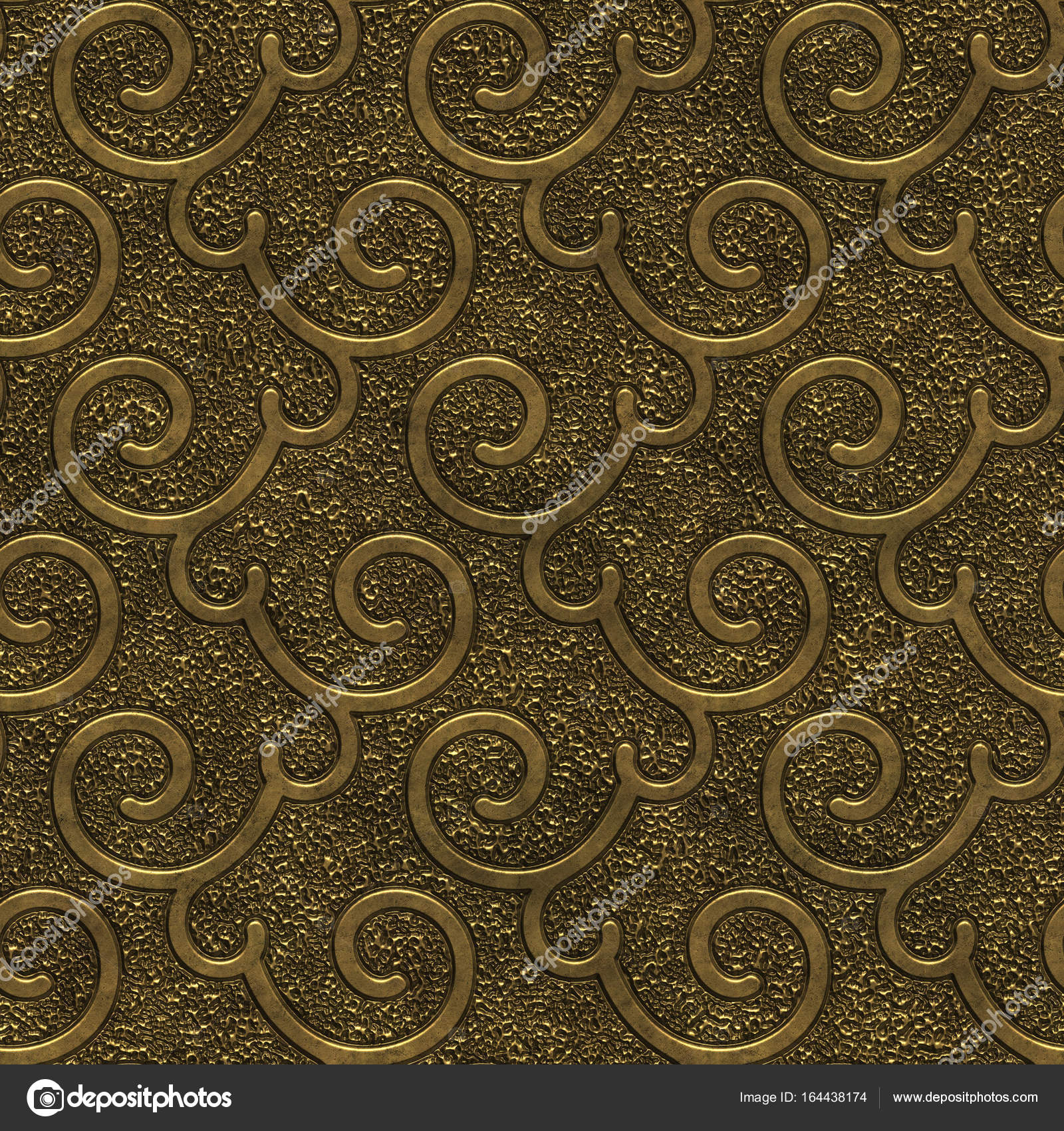Gold metal seamless texture with swirls pattern Stock Photo by ...