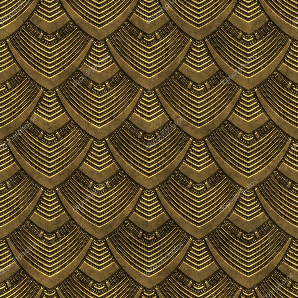 Gold metal seamless texture with scales pattern — Stock Photo ...