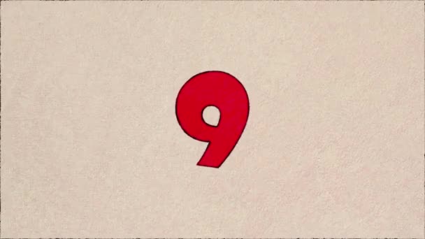 Stop motion pastel countdown cartoon animation on blackboard background ...