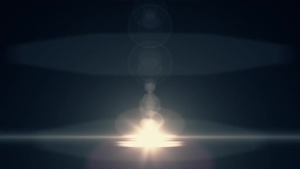 Horizontal sun moving lights optical lens flares shiny animation art ...