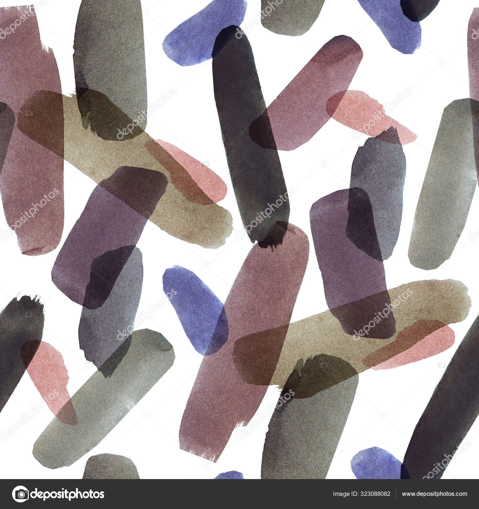 Abstract Watercolor Paper Splash Shapes Isolated Drawing Hand Drawn ...