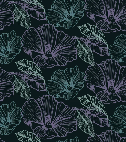 Flower set: highly detailed hand drawn flowers and leaves. Summer ...