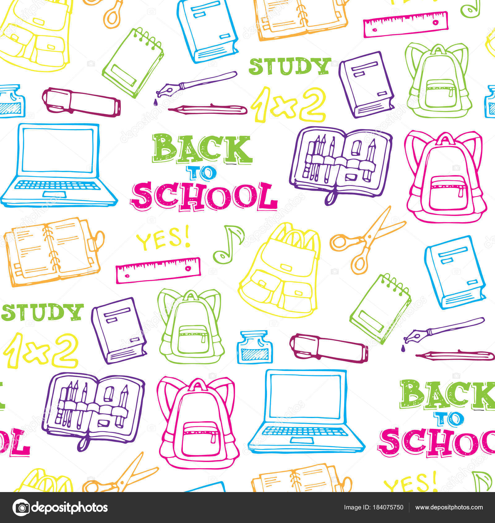 Hand Drawn Doodle School Pattern Stock Vector Image by ©jane55 #184075750