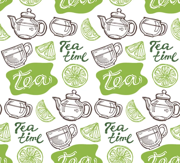 Hand Drawn Doodle Tea Pattern Stock Vector Image by ©jane55 #184731586