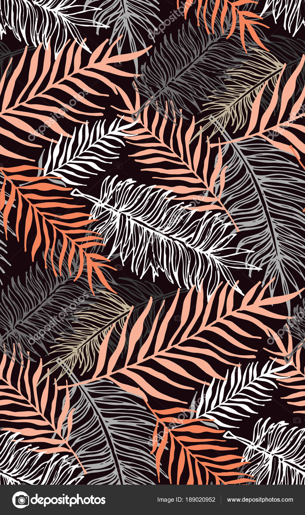 Hand Drawn Doodle Palm Tree Leaves Pattern Stock Vector by ©jane55 ...