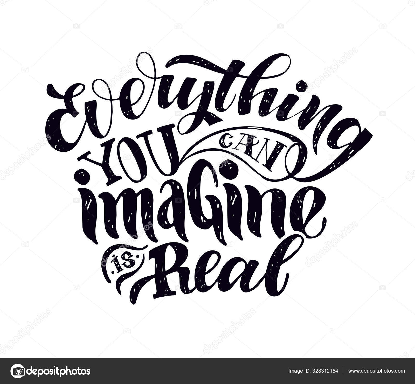 Cute Motivation Hand Drawn Doodle Lettering Postcard Template Design ...