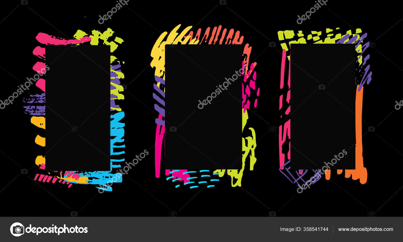 Trend Background Social Media Story Templates Bright Colored Hand Drawn ...