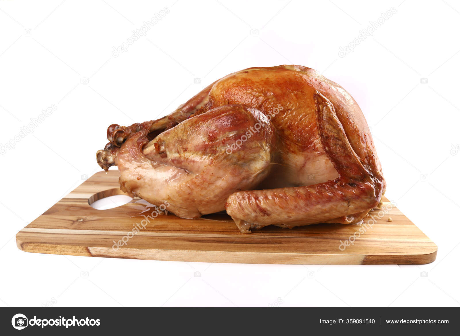 Roast Turkey Isolated White Background Shallow Focus — Stock Photo ...