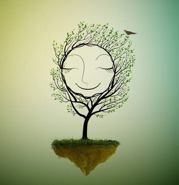 Human hands look like tree branches and hold tree heart, love nature ...