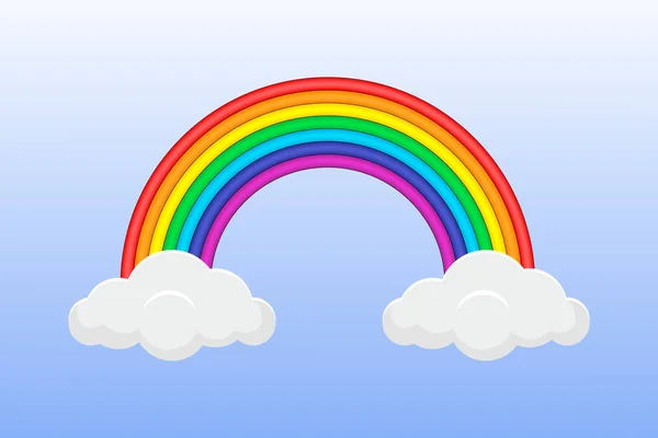 Color rainbow with clouds. Vector illustration. Good weather. Harmony ...