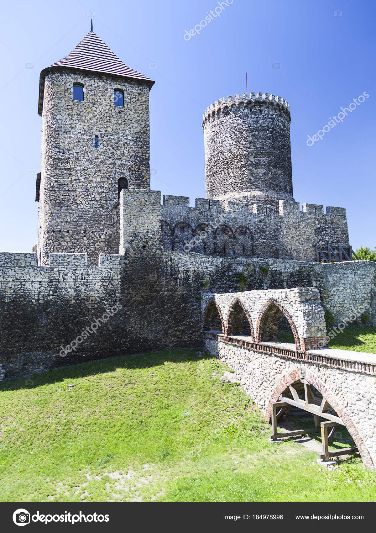 Medieval gothic castle, Bedzin Castle, Upper Silesia, Bedzin, Poland ...