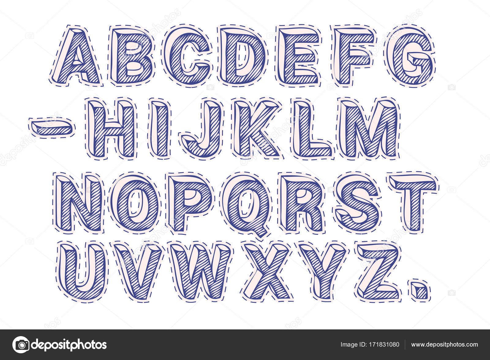 Cut Out Letters Font — Stock Vector © eyematrix #171831080