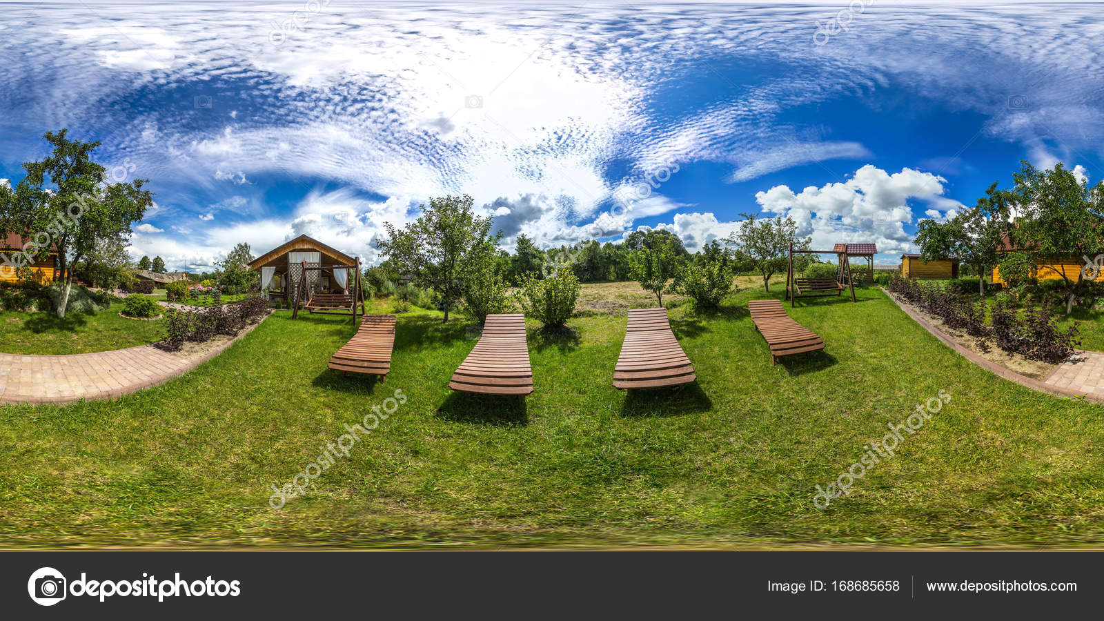 3D spherical panorama with 360 viewing angle. Ready for virtual reality ...