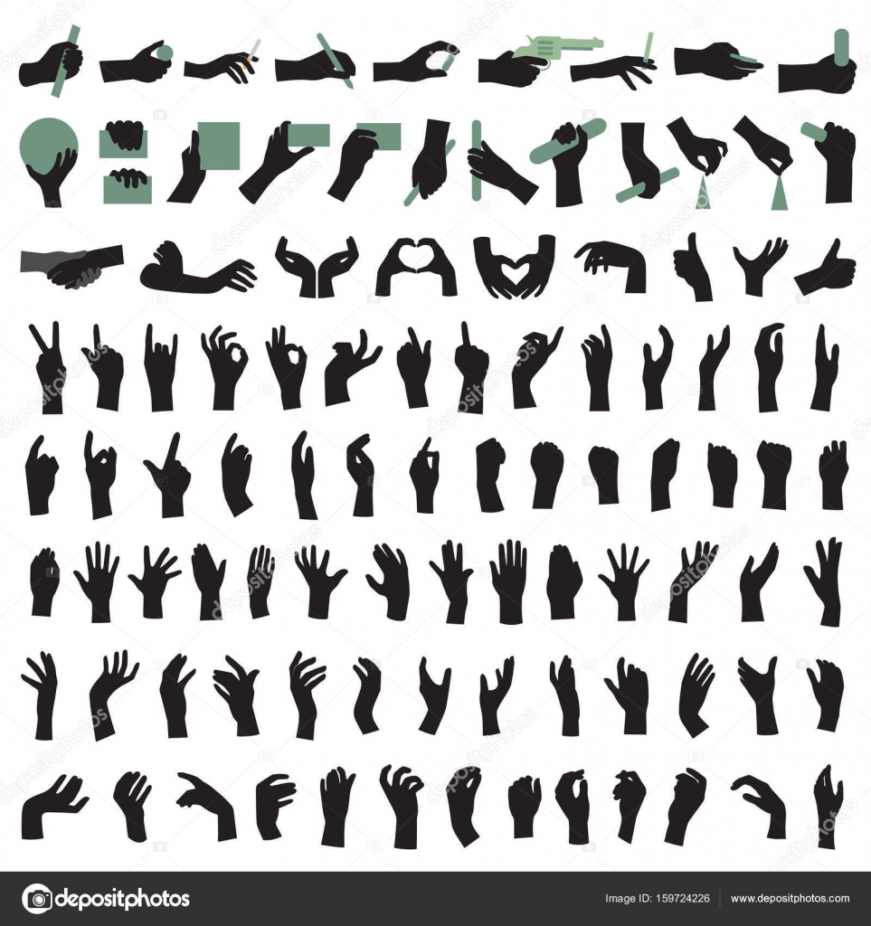Hand gestures silhouettes Stock Vector by ©eveleen 159724226