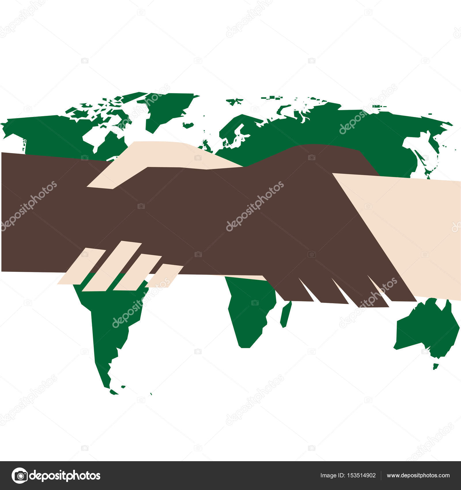Handshake as against racism symbol Stock Vector by ©paveu 153514902