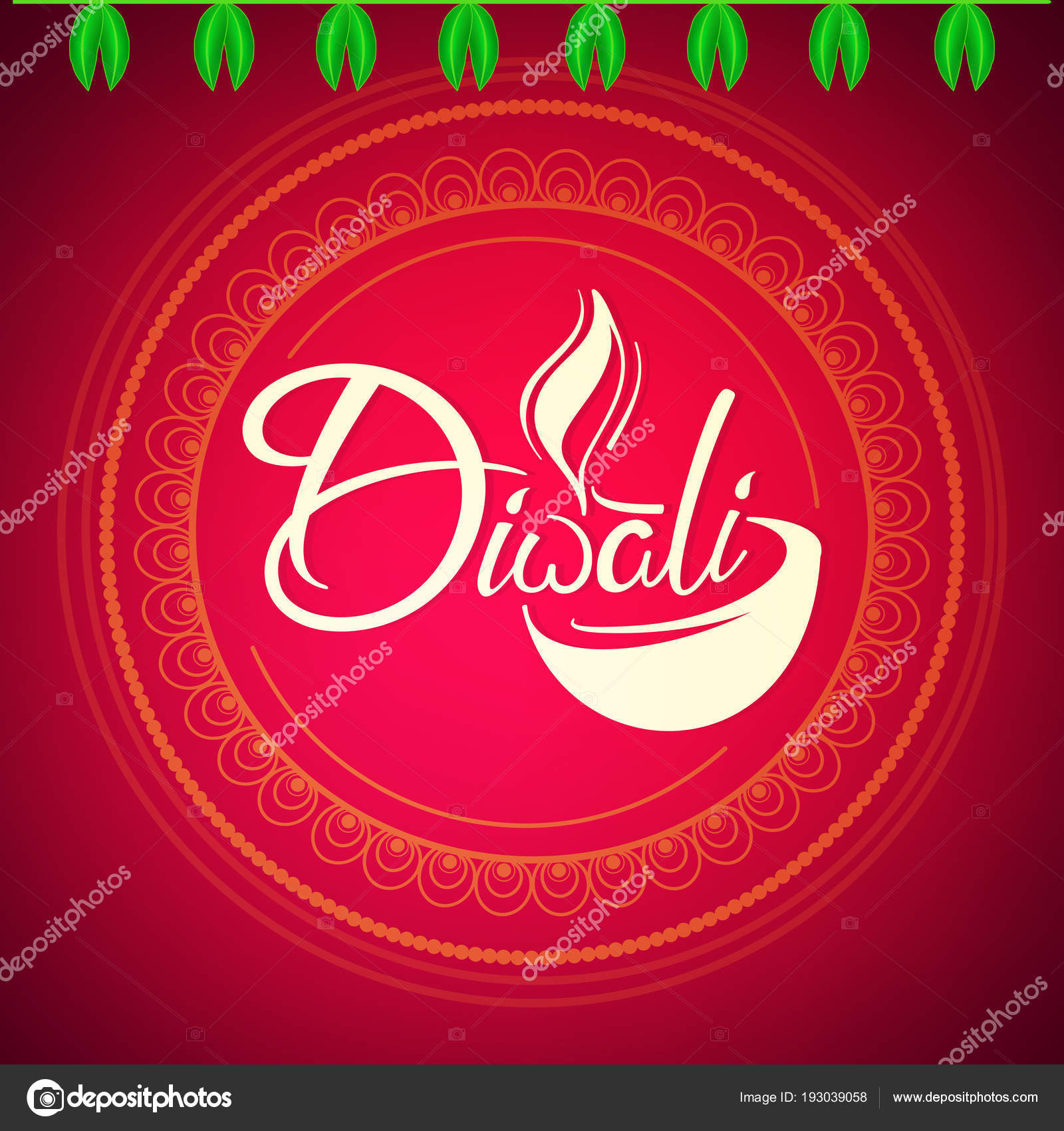 Beautiful Diwali Line Art Text Based Greeting Card Colored Background ...