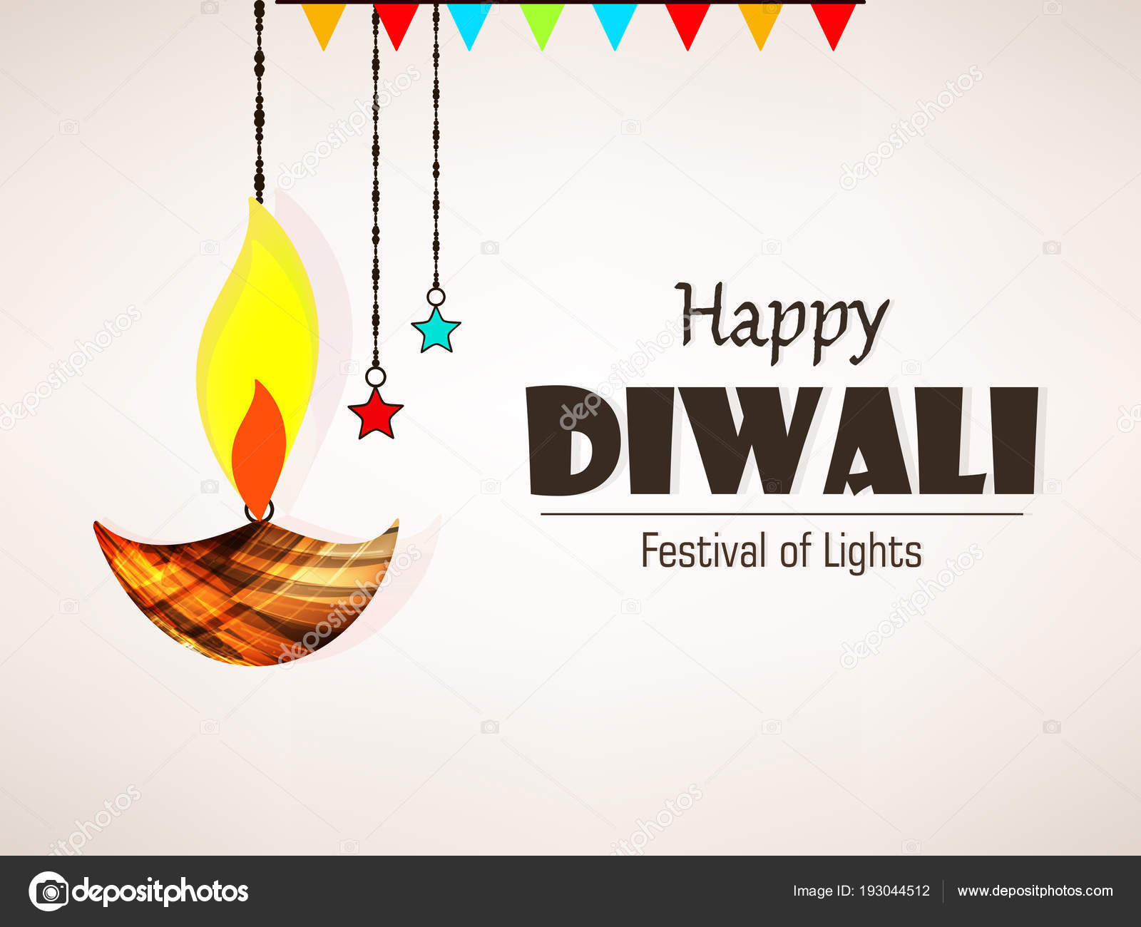 Greeting Card Design Happy Deepavali Festival Lights Celebration ...