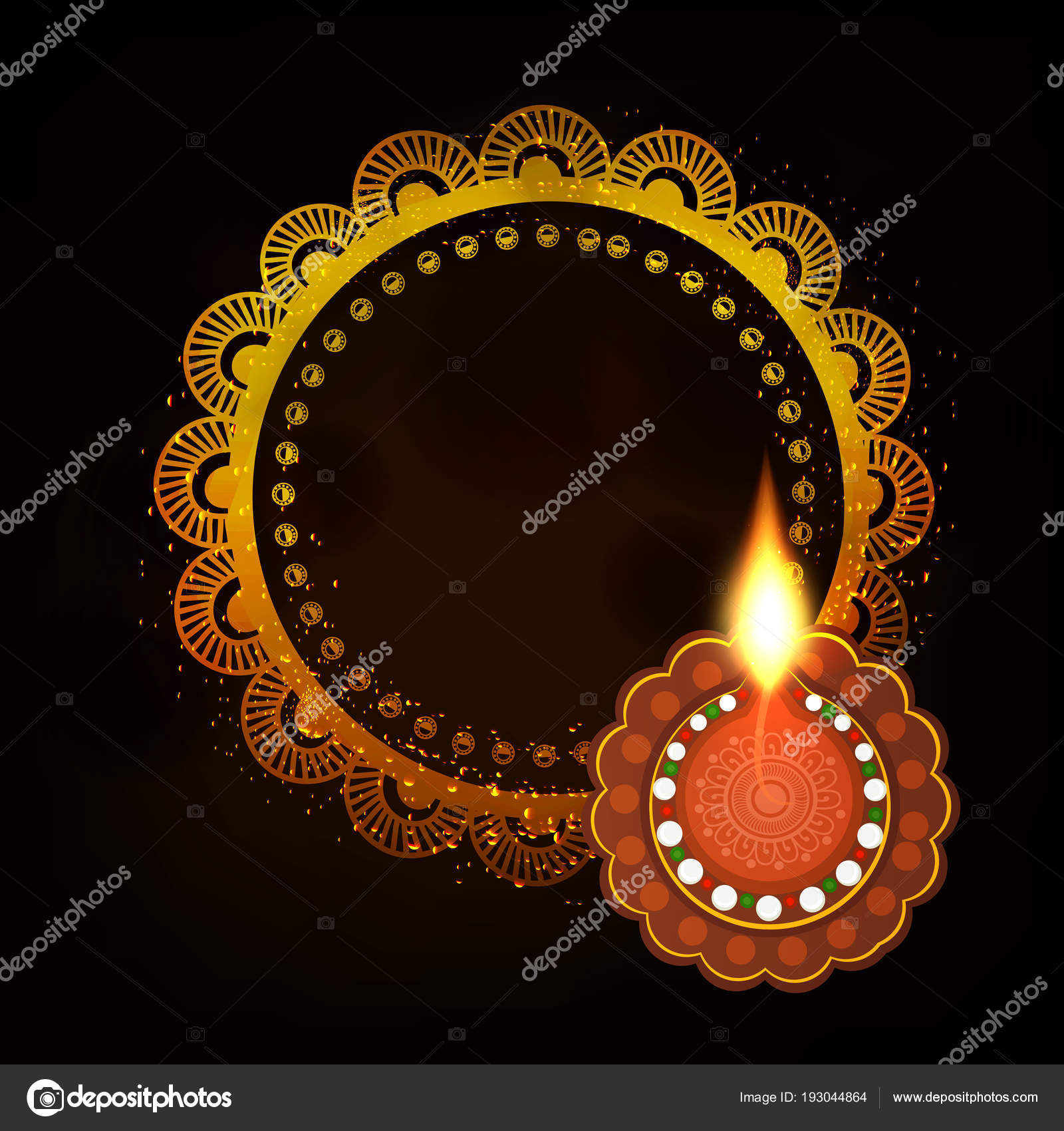Greeting Card Design Happy Deepavali Festival Lights Celebration ...