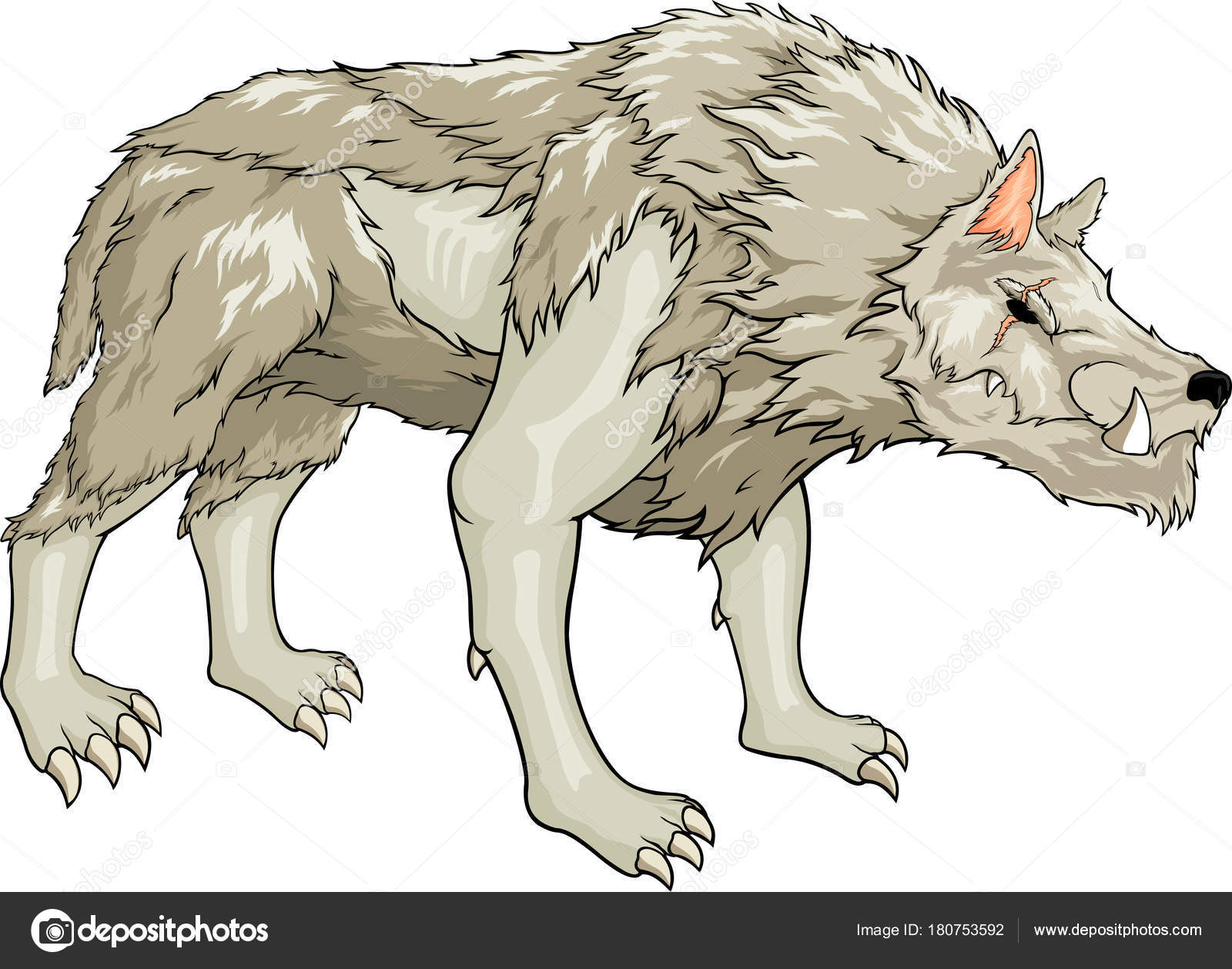 Isolated White Strong Warg White Background Stock Vector Image by ...