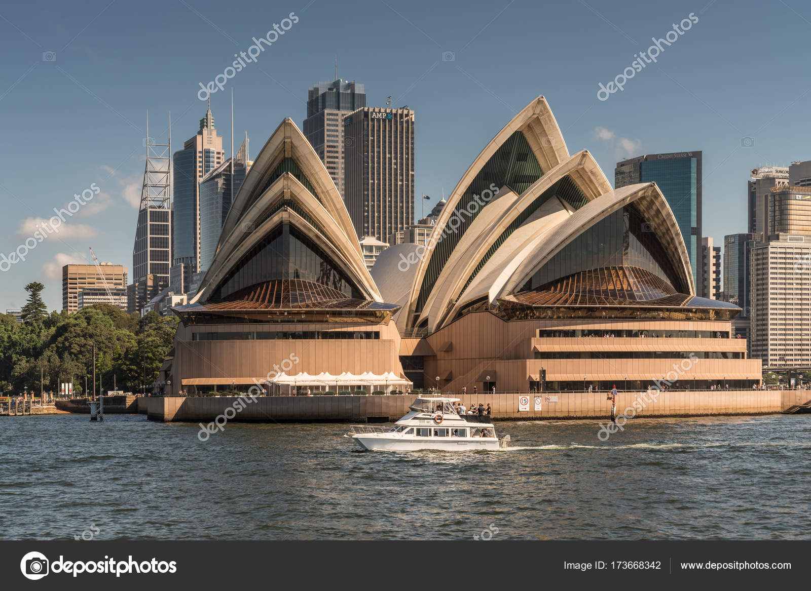 Opera House frontal view off the water, Sydney Australia. – Stock ...
