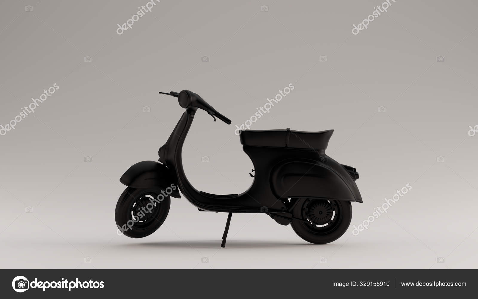 Negro Moped Ilustración Render: fotografía de stock © 80sChild ...