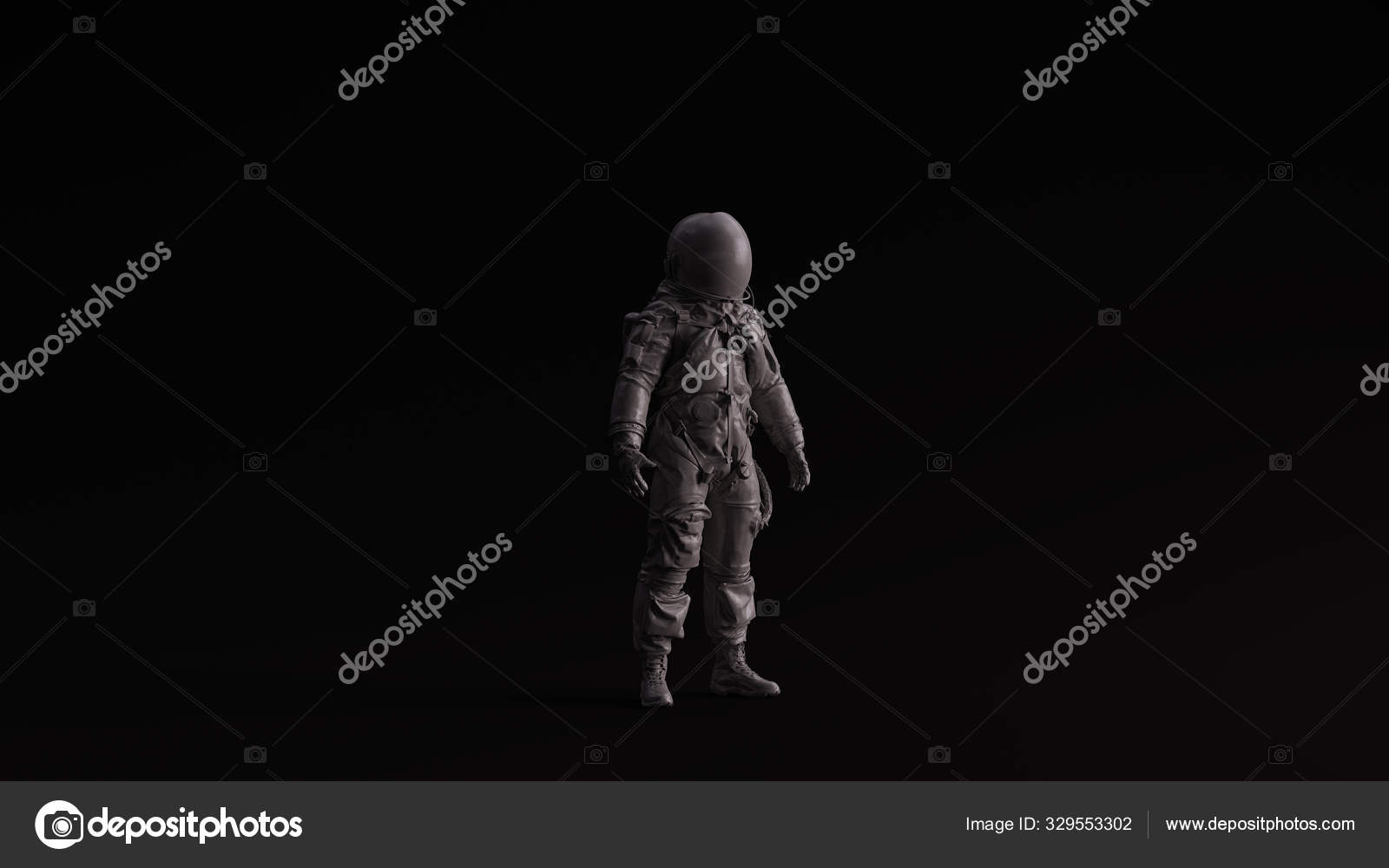 Grey Polished Stone Spaceman Astronaut Cosmonaut Illustration Render ...