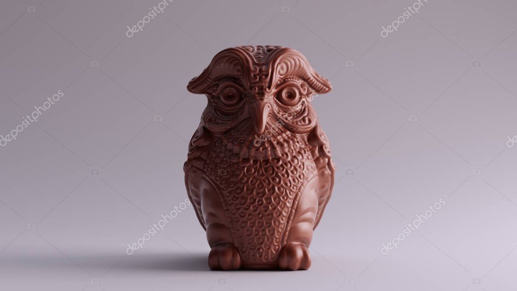 Búho de arcilla de chocolate antiguo Búho de metal legendario de la ...