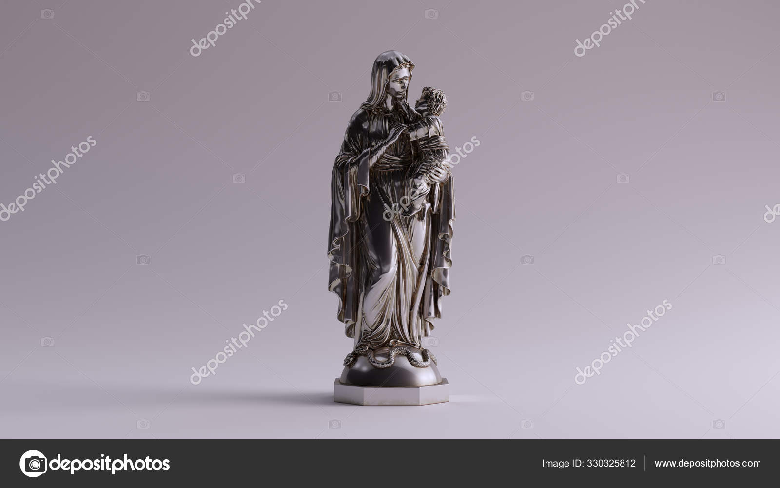 Silver Mary Child Statue Illustration Render Stock Photo by ©80sChild ...