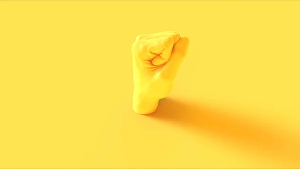 Yellow Raised Clenched Fist Fascist Illustration Render Stock Photo by ...