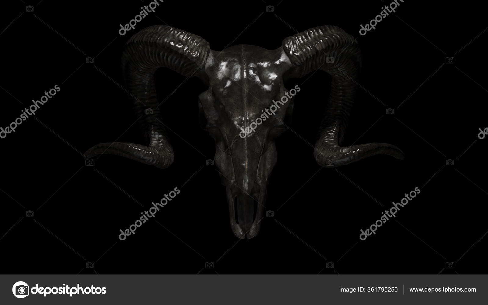 Dusty Old Iron Ram Skull Ilustración Render: fotografía de stock ...