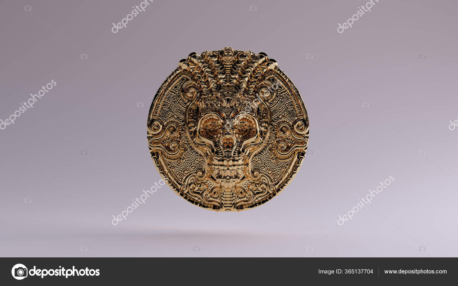 Antique Gold Skull Coin Illustration Render ⬇ Stock Photo, Image by ...